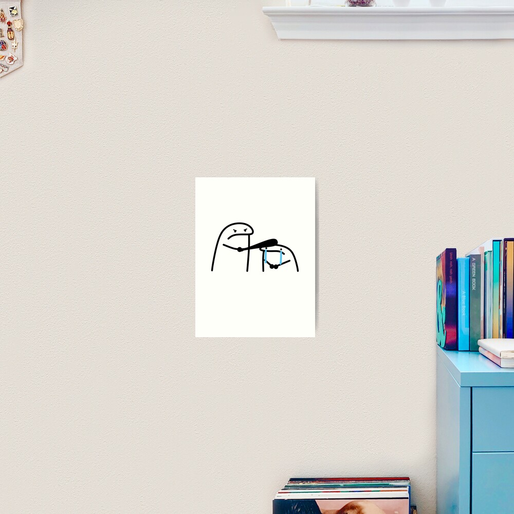 "Angry flork hits another flork meme stickers " Art Print for Sale by ...