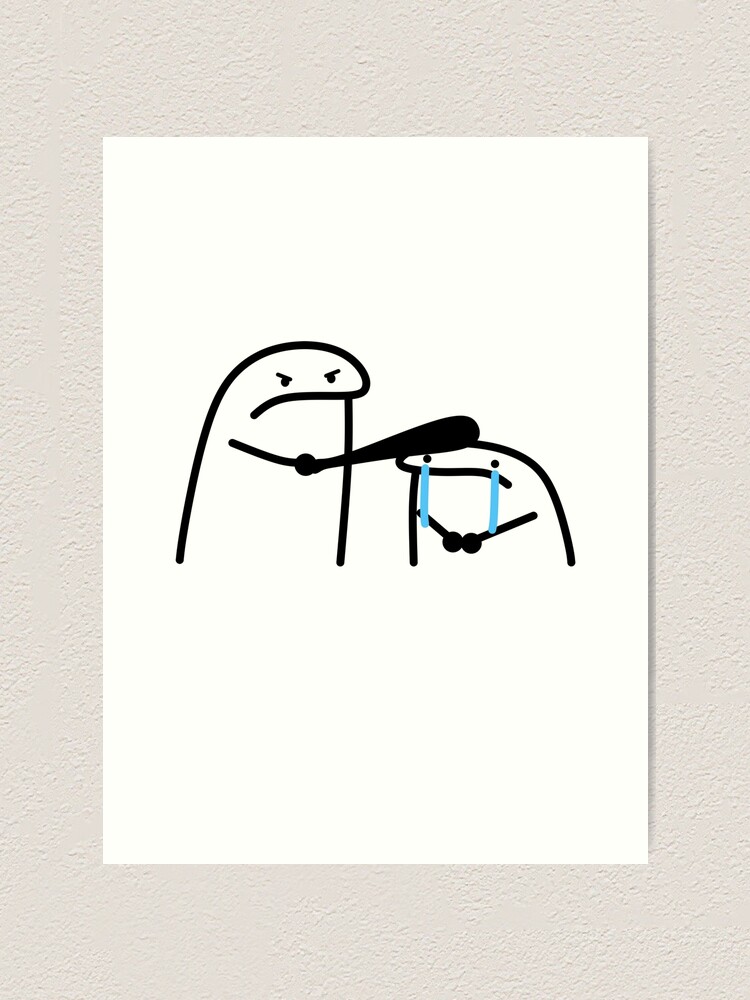 "Angry flork hits another flork meme stickers " Art Print for Sale by ...