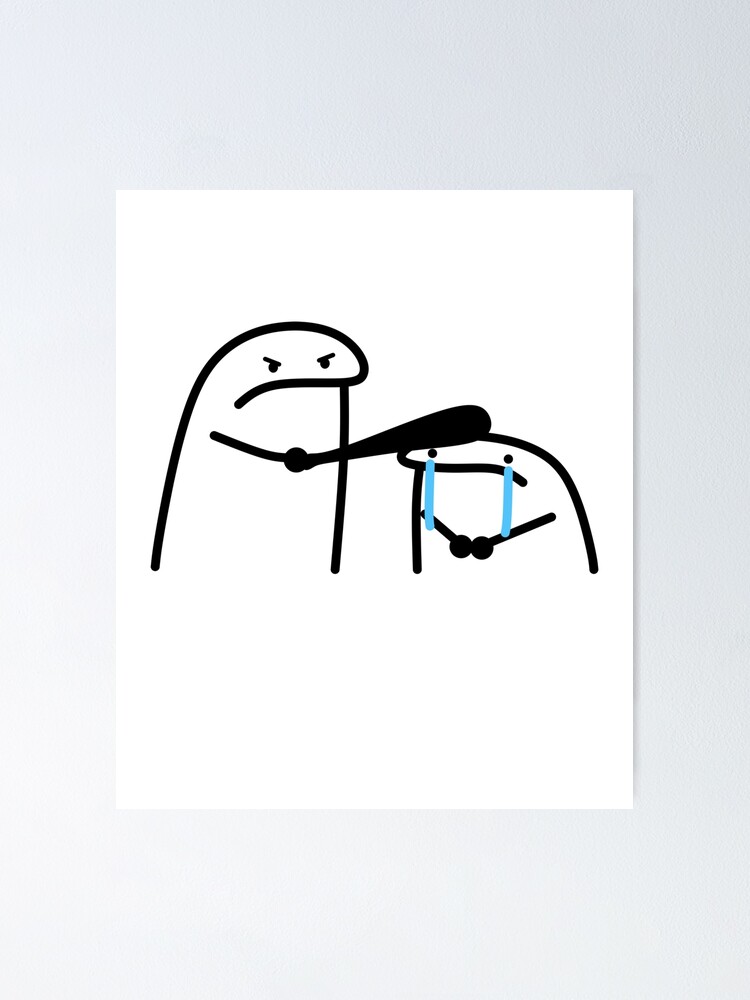 "Angry flork hits another flork meme stickers " Poster for Sale by ...