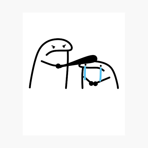 "Angry flork hits another flork meme stickers " Photographic Print for ...