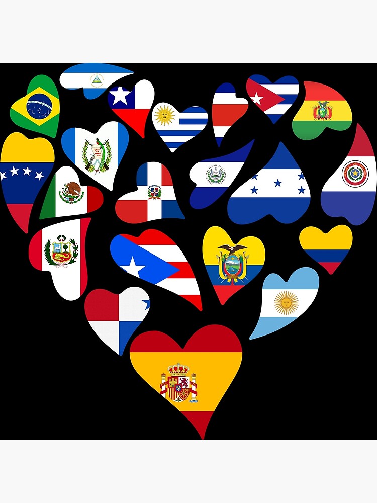 Hispanic Flags Collage