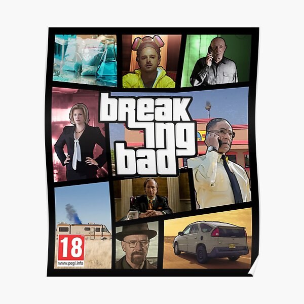 "Breaking Bad x GTA" Poster for Sale by JLunaDesign | Redbubble