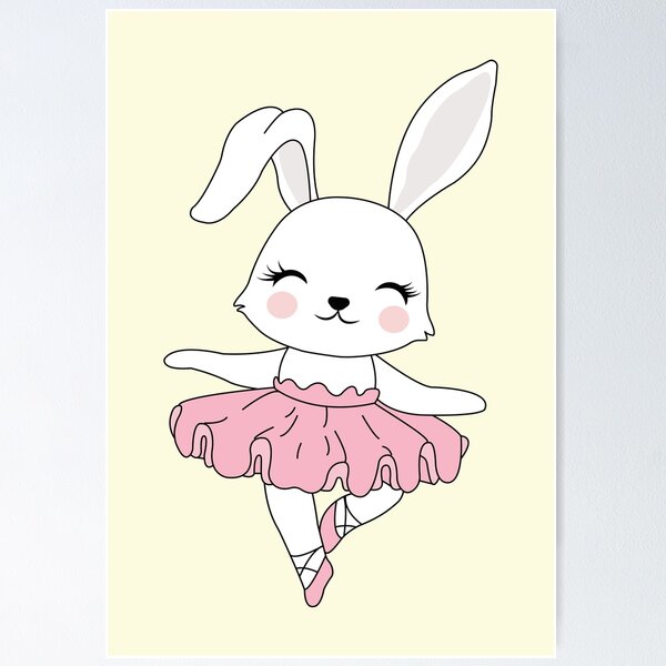 "Ballerina Rabbit | Cute Dancing Bunny | Ballet Tutu" Poster for Sale ...