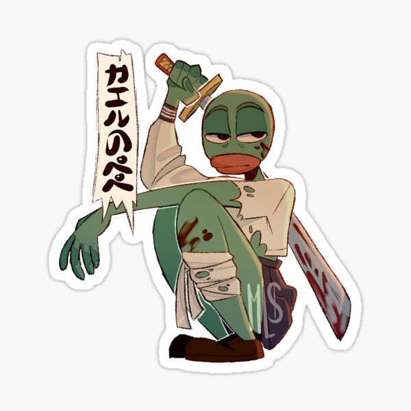 "pepe san 2.0" Sticker by sheepgore | Redbubble