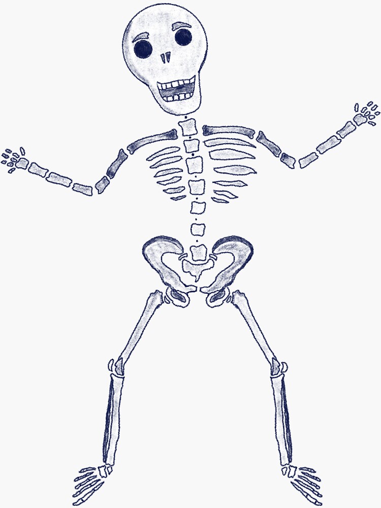 "Skelly The Happy Skeleton" Sticker for Sale by littlemixer0207 | Redbubble