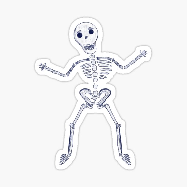 "Skelly The Happy Skeleton" Sticker for Sale by littlemixer0207 | Redbubble