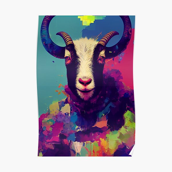 "Concept Beautiful goat portrait " Poster for Sale by seneremin | Redbubble