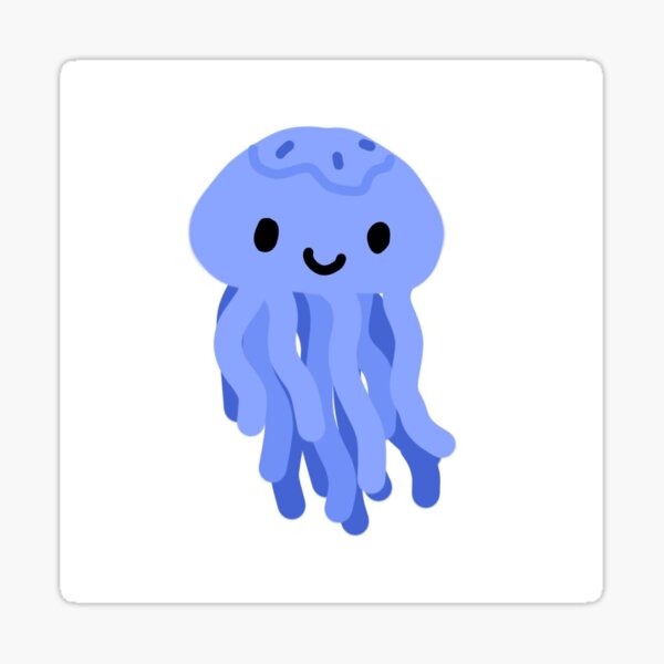 "Blue jellyfish" Sticker for Sale by Great-Goose123 | Redbubble