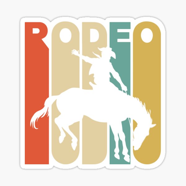 "Vintage Style Rodeo Silhouette Shirt" Sticker for Sale by joanx1114 ...