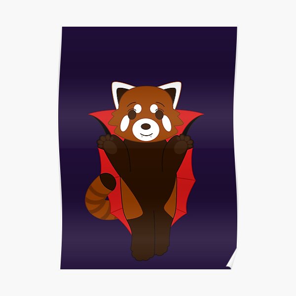 "Red panda disguised as a vampire for Halloween" Poster for Sale by ...