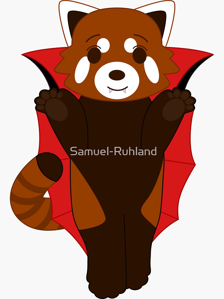 "Red panda disguised as a vampire for Halloween" Sticker for Sale by ...