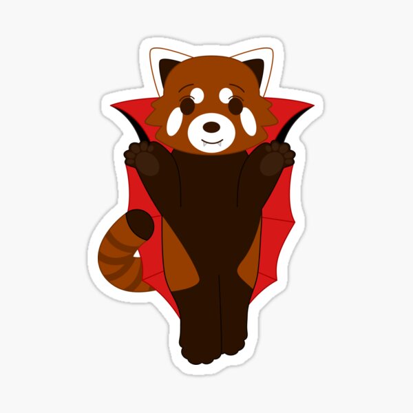 "Red panda disguised as a vampire for Halloween" Sticker for Sale by ...
