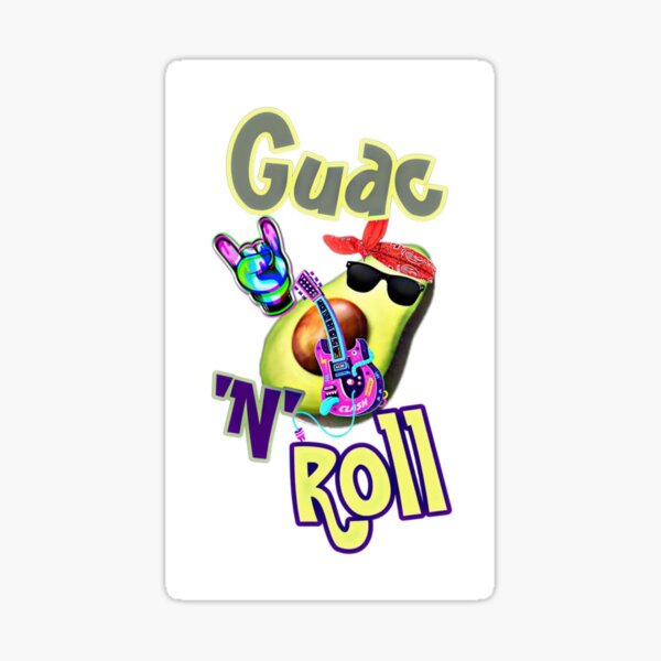 "Guac and Roll" Sticker for Sale by Peculiar Peach | Redbubble