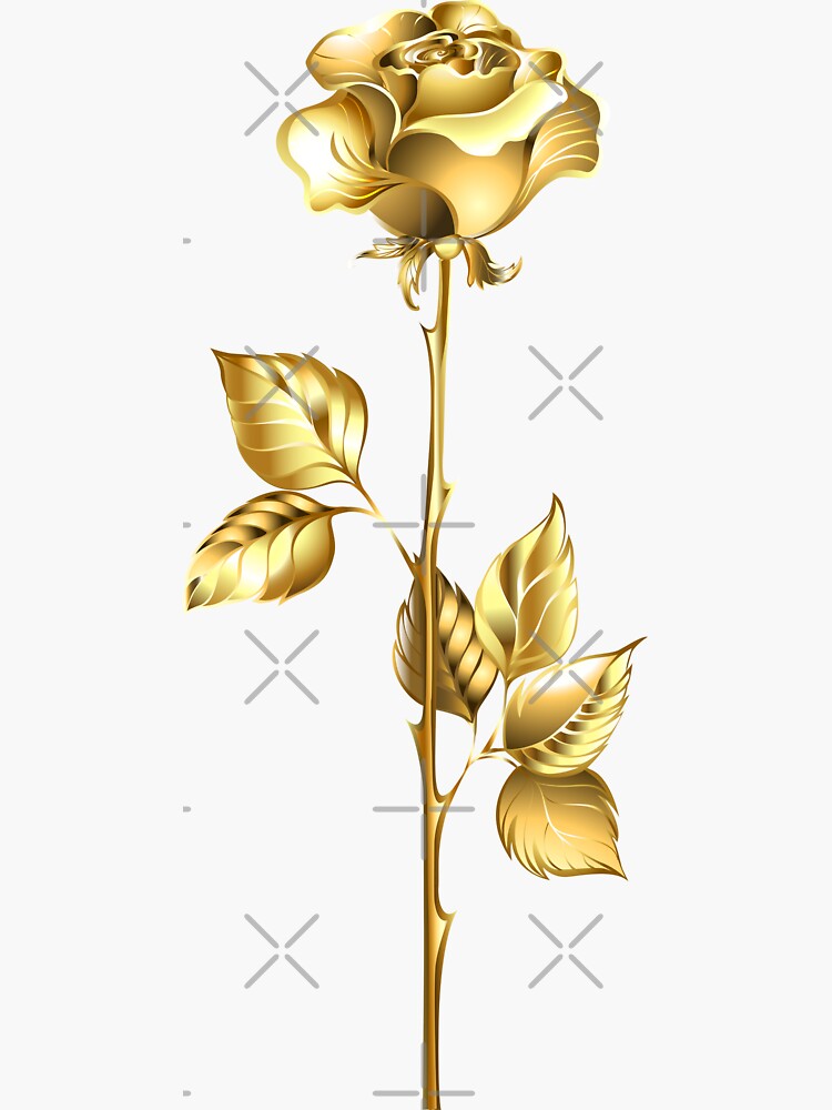 "Golden Rose" Sticker for Sale by saldesign433 | Redbubble