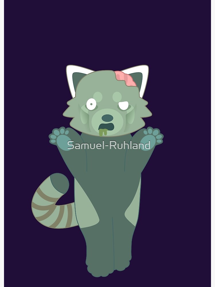 "Red panda disguised as a zombie for Halloween" Poster for Sale by ...