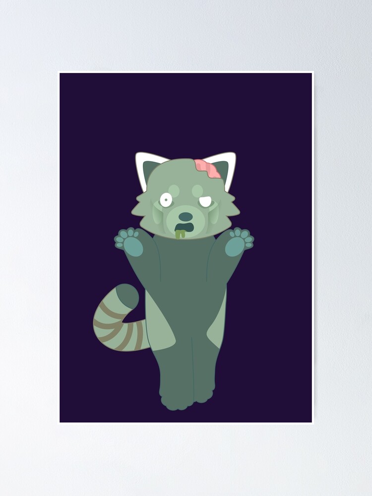 "Red panda disguised as a zombie for Halloween" Poster for Sale by ...