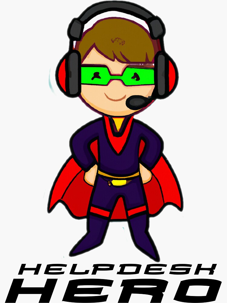 "Helpdesk Hero" Sticker for Sale by I-am-inspired | Redbubble