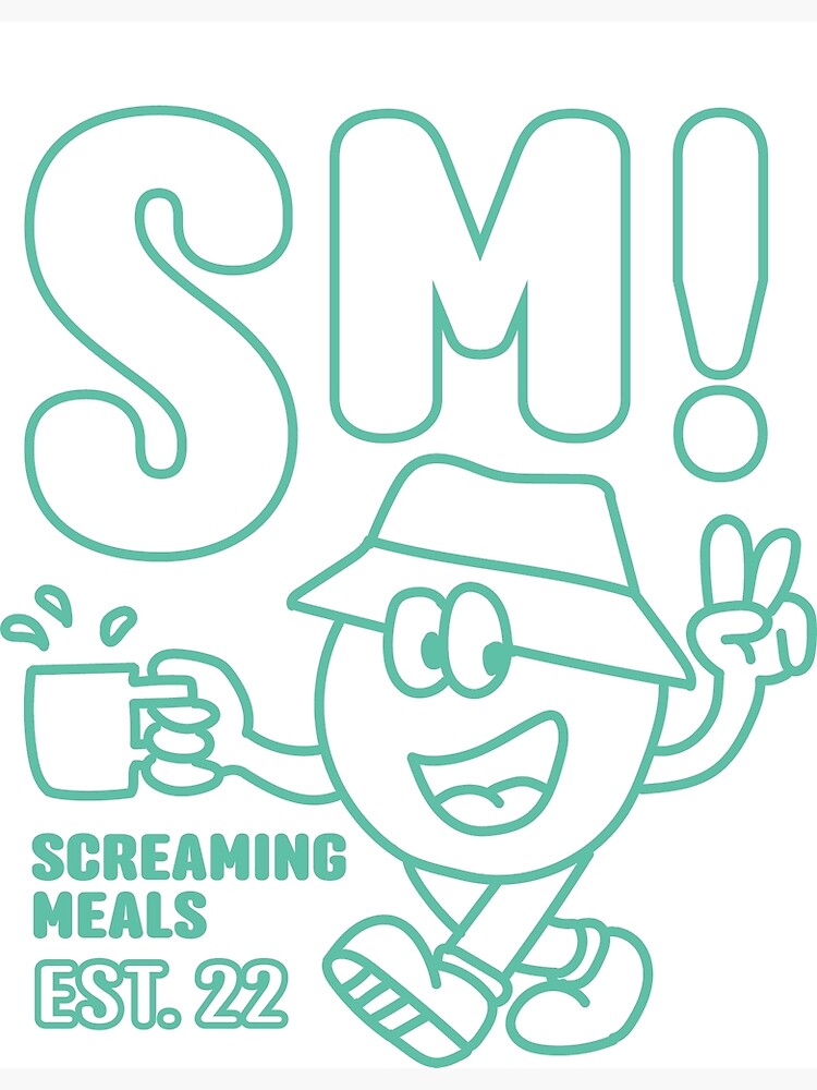 "screaming meals illustration logo design" Poster for Sale by ...