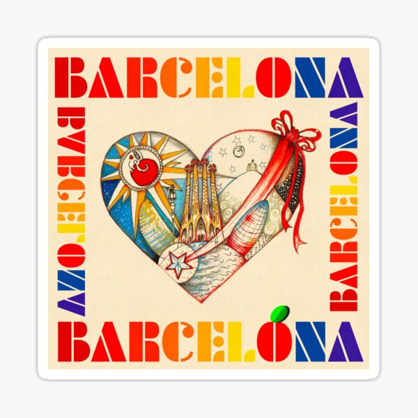 "BARCELONA HEART - TOUR " Sticker for Sale by aremaarega | Redbubble