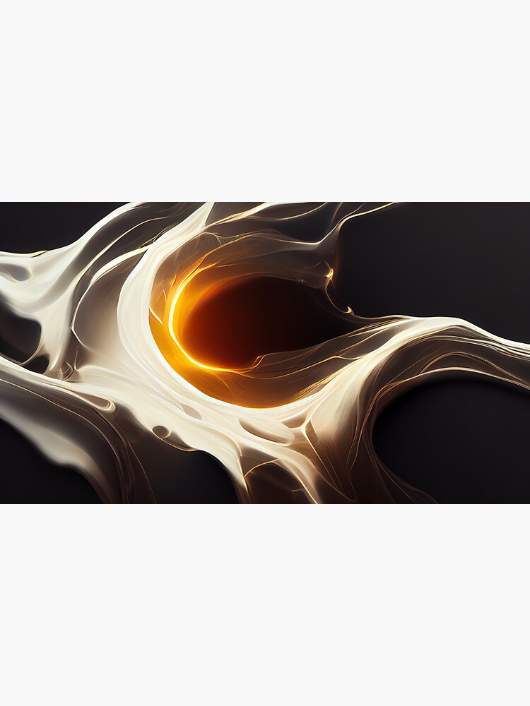 "Amber abstract waves. Dynamic composition, flow state. " Sticker for ...