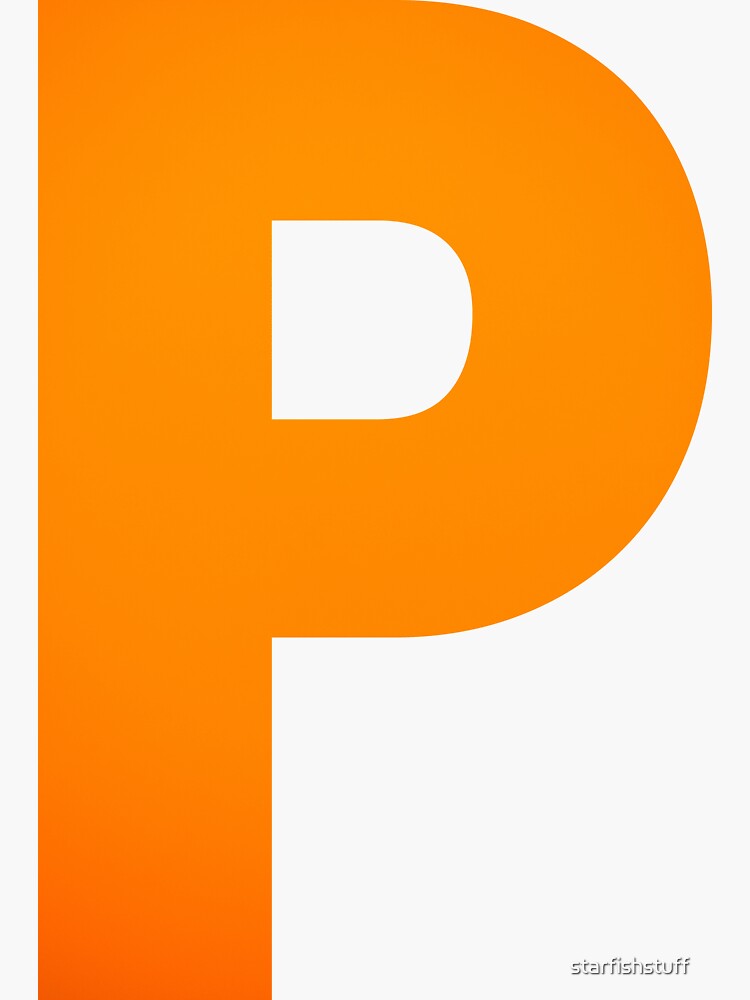 "Letter P, Nice Orange, Letter P" Sticker for Sale by starfishstuff ...