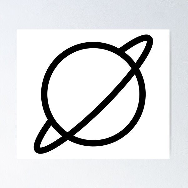 "Saturn Planet Outline | Saturn Planet Line Art" Poster for Sale by ...