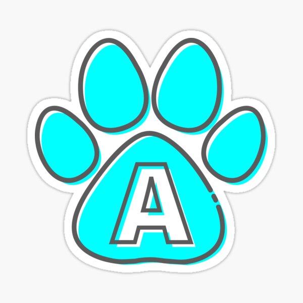 "Blue Paw Monogram A" Sticker for Sale by Anita Strifler | Redbubble