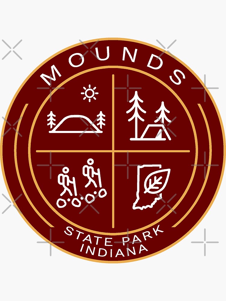 "Mounds State Park Indiana Heraldic Logo" Sticker for Sale by VanyaKar ...
