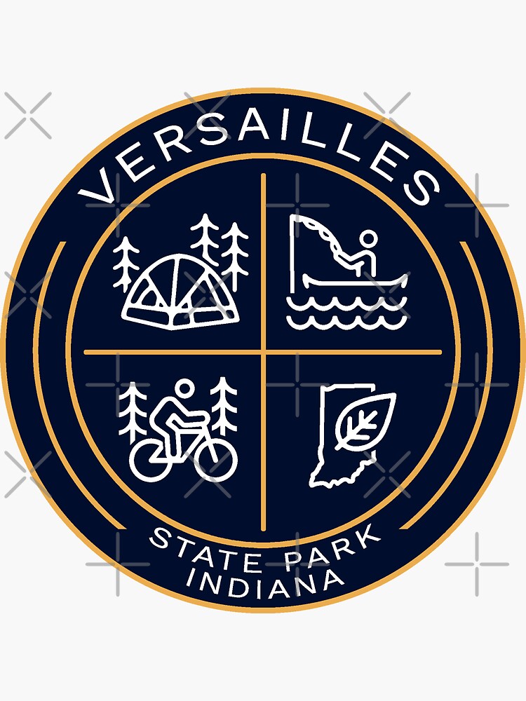 "Versailles State Park Indiana Heraldic Logo" Sticker for Sale by ...