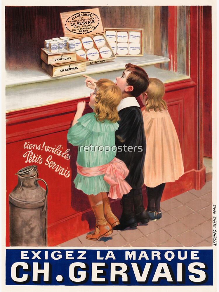 "Exigez La Marque CH GERVAIS CHEESE 1915 Vintage French Food Poster ...