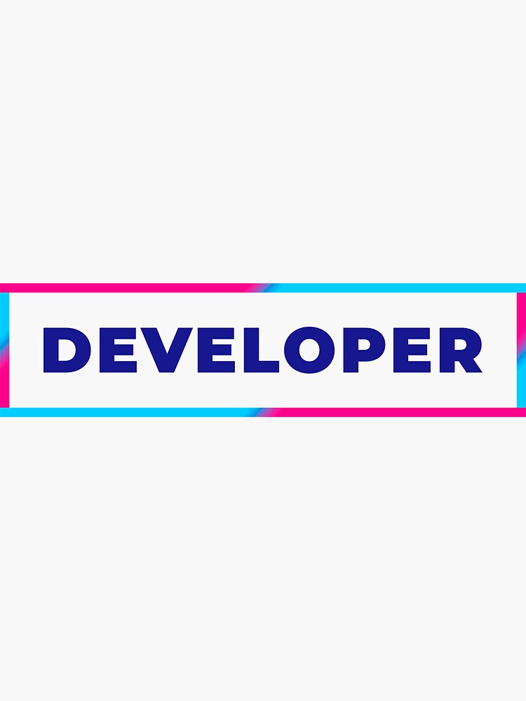 "Developer retro colorful frame" Sticker for Sale by SVPOD | Redbubble