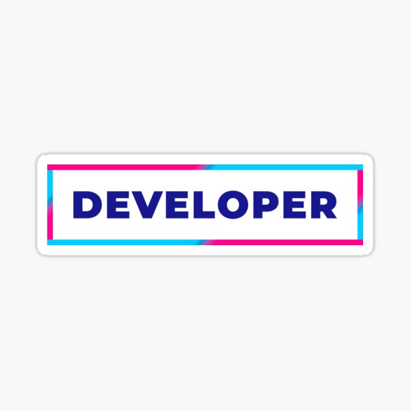 "Developer retro colorful frame" Sticker for Sale by SVPOD | Redbubble