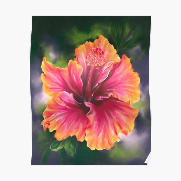 "Colorful Tropical Hibiscus Flower" Poster for Sale by MMAndersonArt ...