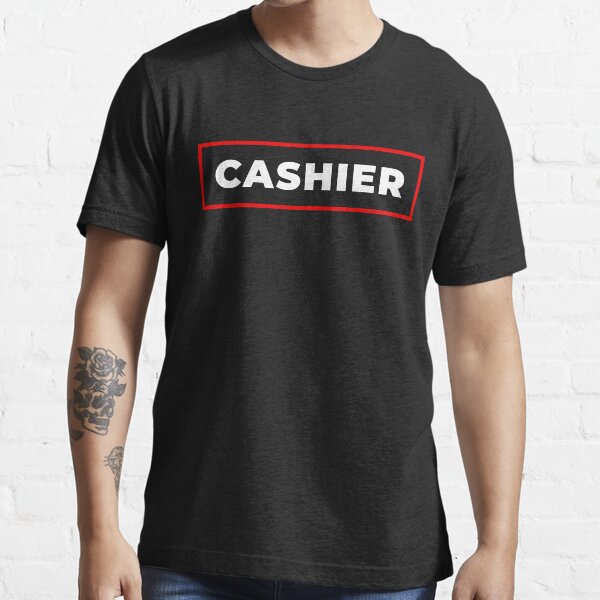 "Cashier red frame" T-shirt for Sale by SVPOD | Redbubble | cashier t ...