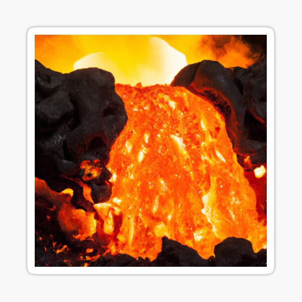 "lava fall, epic fantasy" Sticker for Sale by Art-us | Redbubble