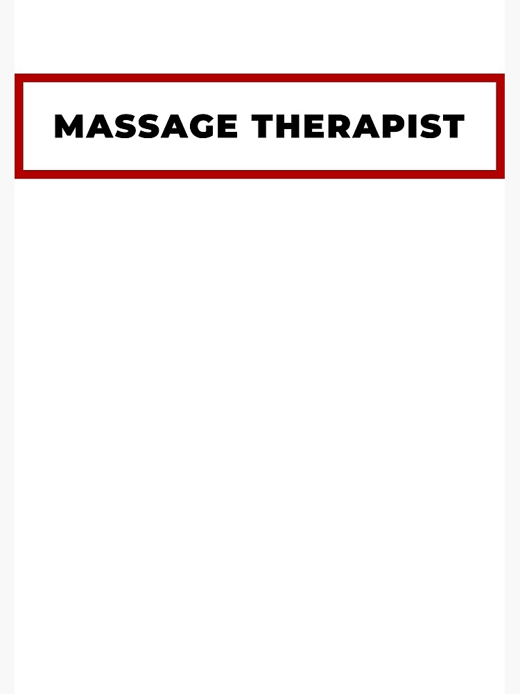 "Massage Therapist with red frame" Poster for Sale by SVPOD | Redbubble