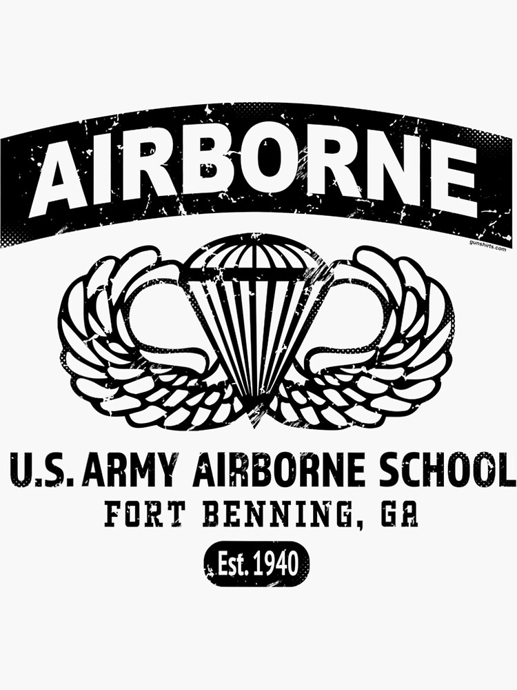 "US Army Airborne School - Fort Benning, GA" Sticker for Sale by ...