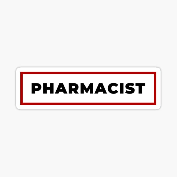 "Pharmacist with red frame" Sticker for Sale by SVPOD | Redbubble