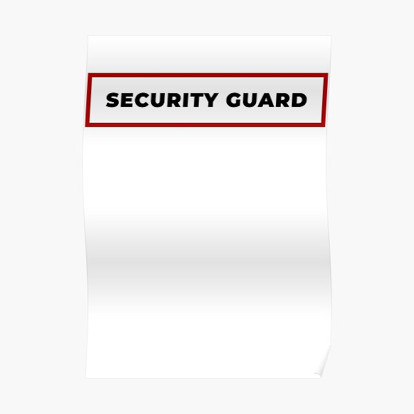 "Security guard with red frame" Poster for Sale by SVPOD | Redbubble
