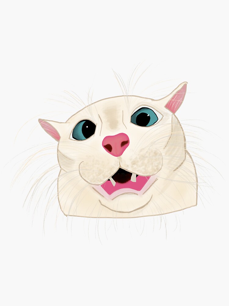 "Derpy Cat Face" Sticker for Sale by ShrimplesArt | Redbubble