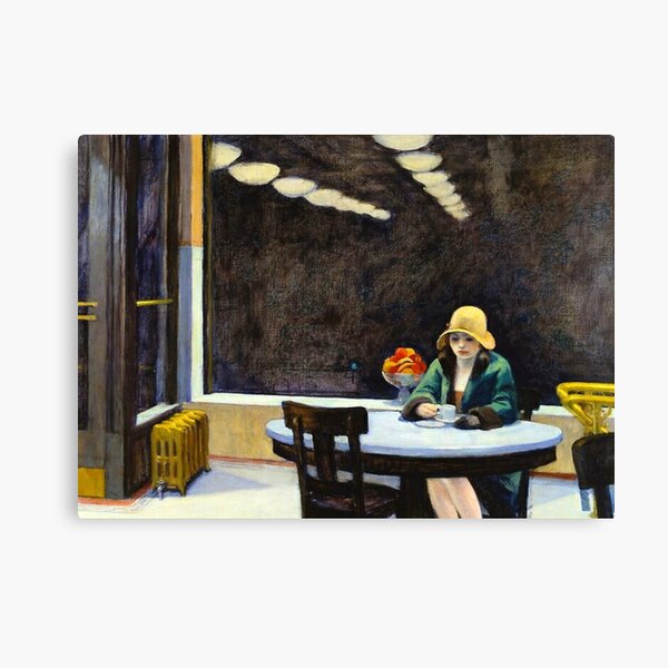"Edward Hopper - Automat, artwork by Edward Hopper " Canvas Print for ...