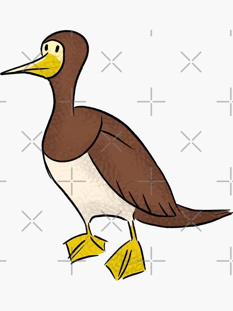 "Brown Footed Booby Bird" Sticker for Sale by Lythop-art | Redbubble