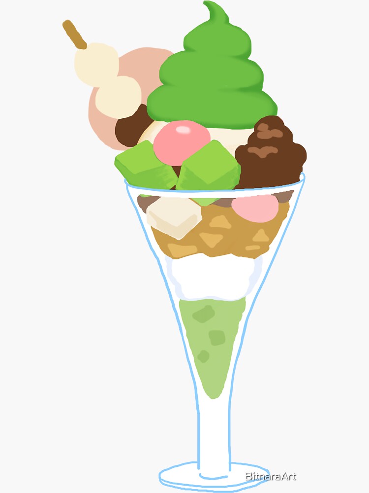 "Matcha Parfait" Sticker for Sale by BitnaraArt | Redbubble