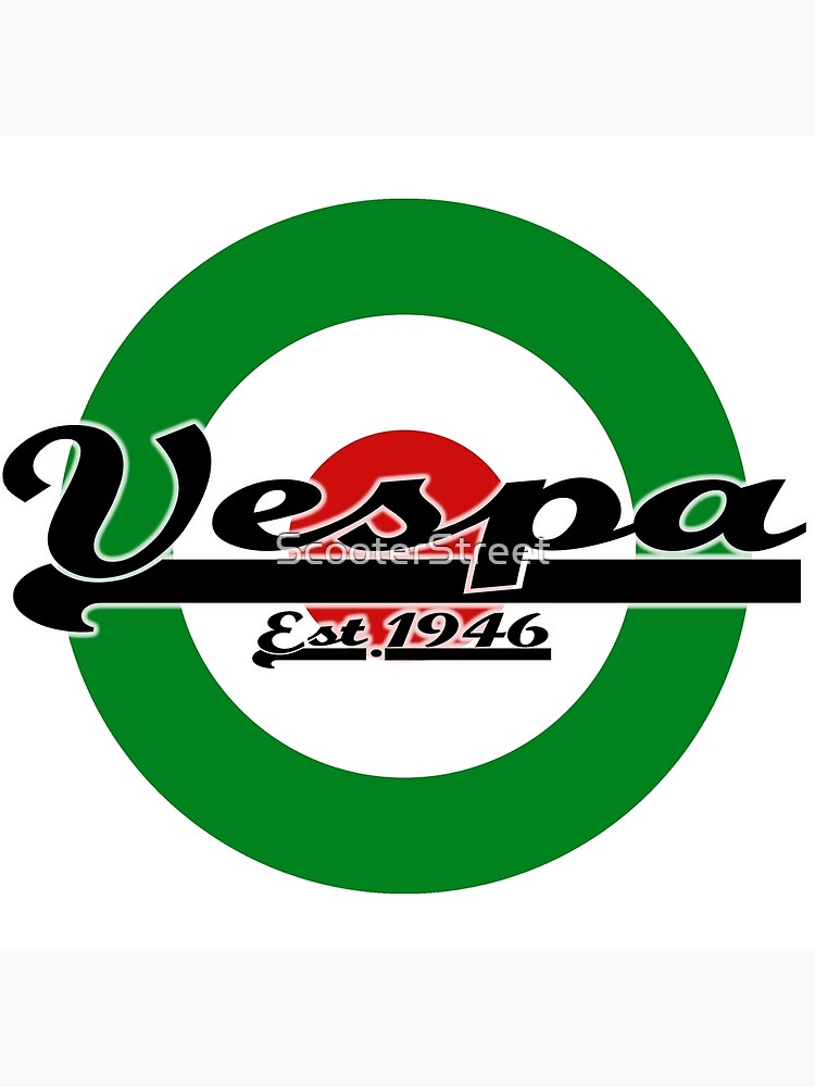 "Team Vespa Large Logo Italian Flag MOD Target" Art Print by ...
