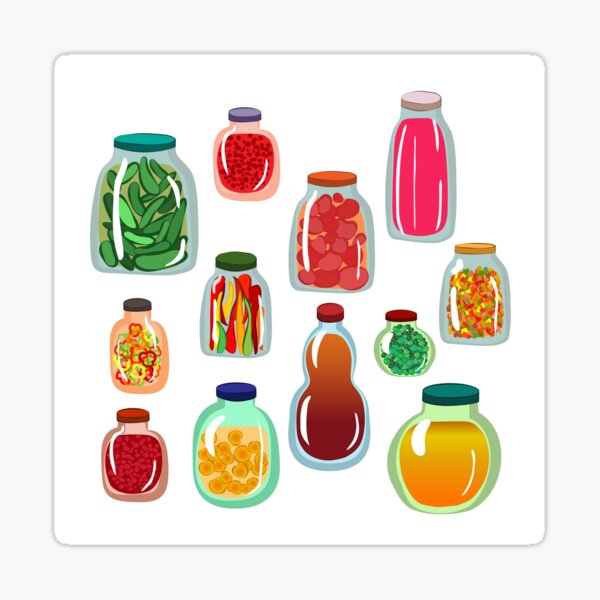 "pickled vegetables " Sticker for Sale by Mila-Che | Redbubble