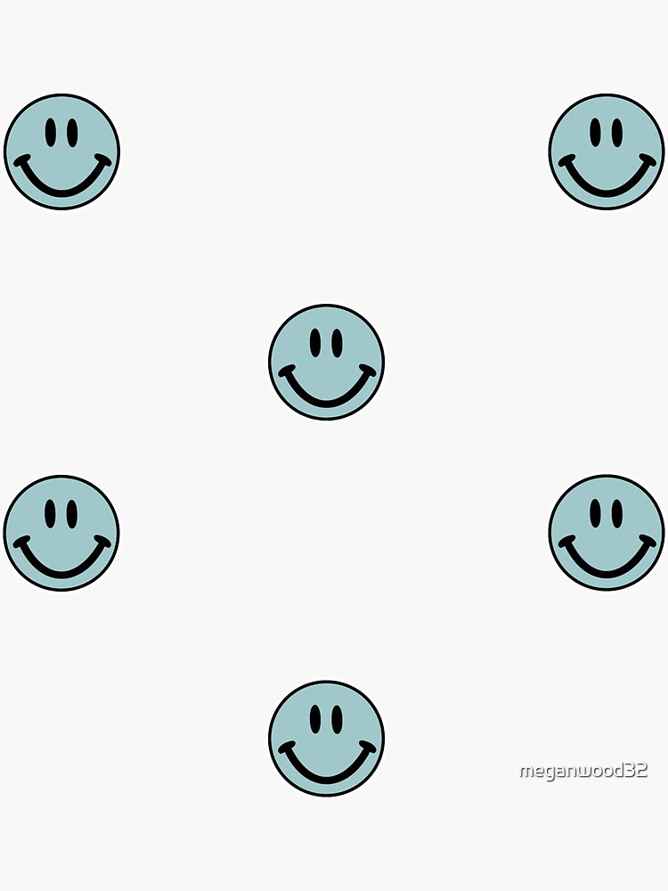 "Blue Smiley Face Stickers" Sticker for Sale by meganwood32 | Redbubble