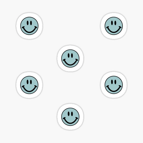 "Blue Smiley Face Stickers" Sticker for Sale by meganwood32 | Redbubble