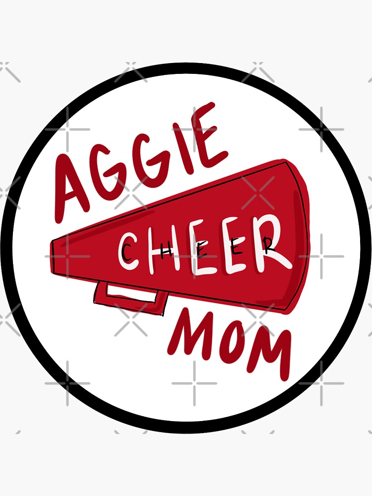 "Gig 'Em Aggie Cheer Mom Game Day Drawing Border" Sticker for Sale by ...