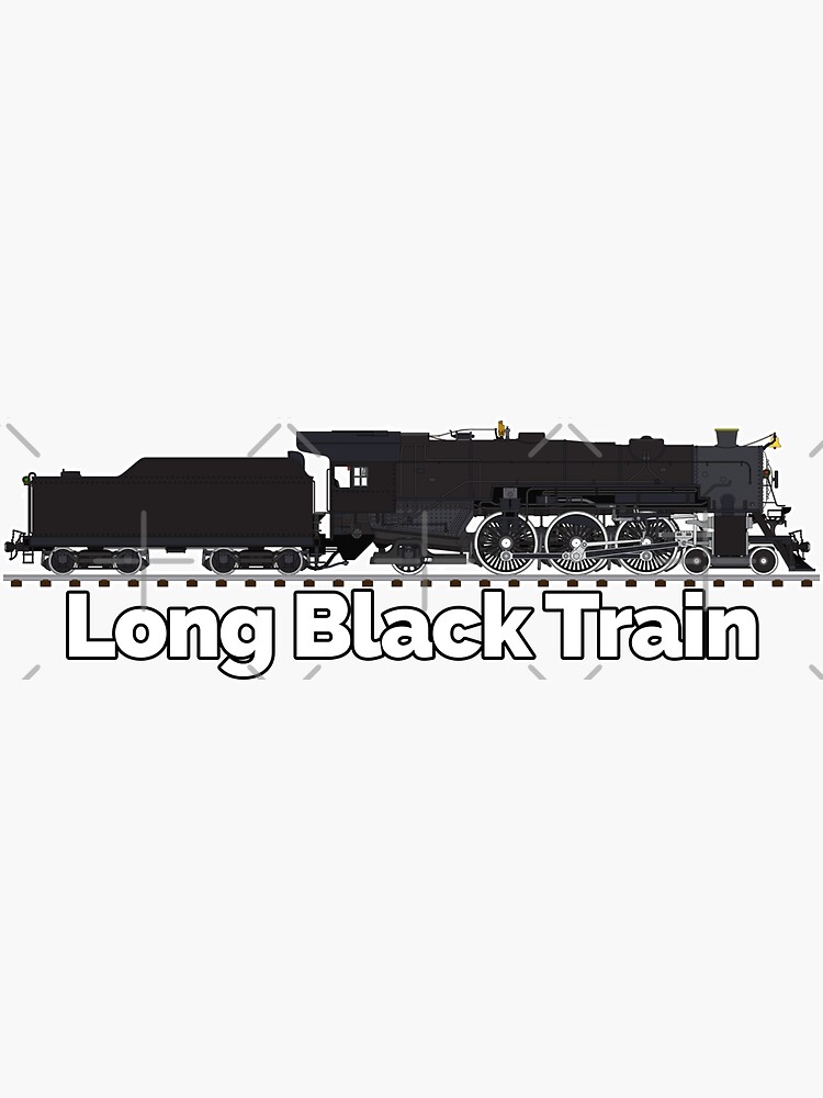 "Long Black Train" Sticker for Sale by Loco-Station | Redbubble