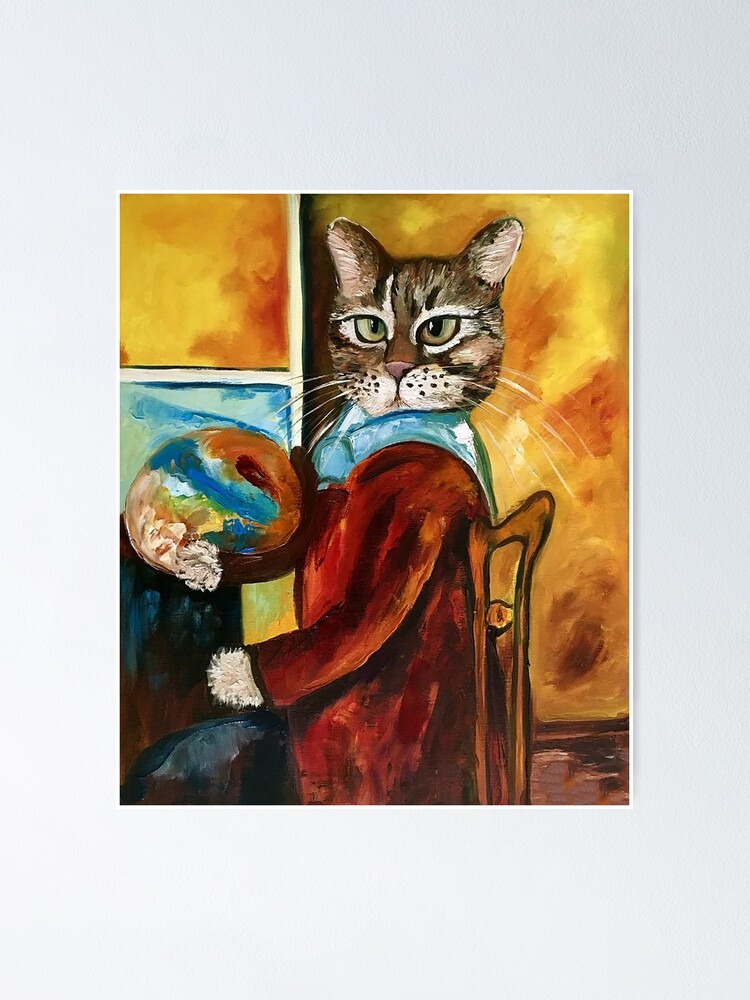"the cat art" Poster for Sale by rowerylee | Redbubble